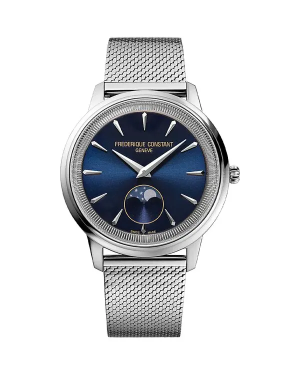 FREDERIQUE CONSTANT Moneta Moonphase Watch 37mm - Silver/blue