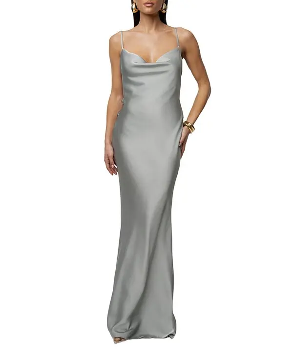 JLUXLABEL Down The Aisle Satin Gown - Green