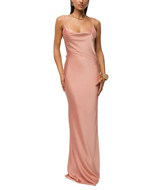 JLUXLABEL Down The Aisle Satin Gown - Pink'
