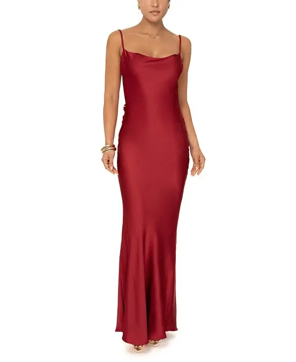 JLUXLABEL Down The Aisle Satin Gown - Red