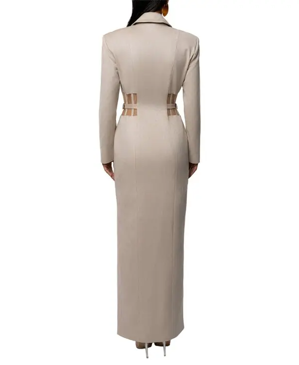 JLUXLABEL Suede Maxi Dress With Cut-out Detail