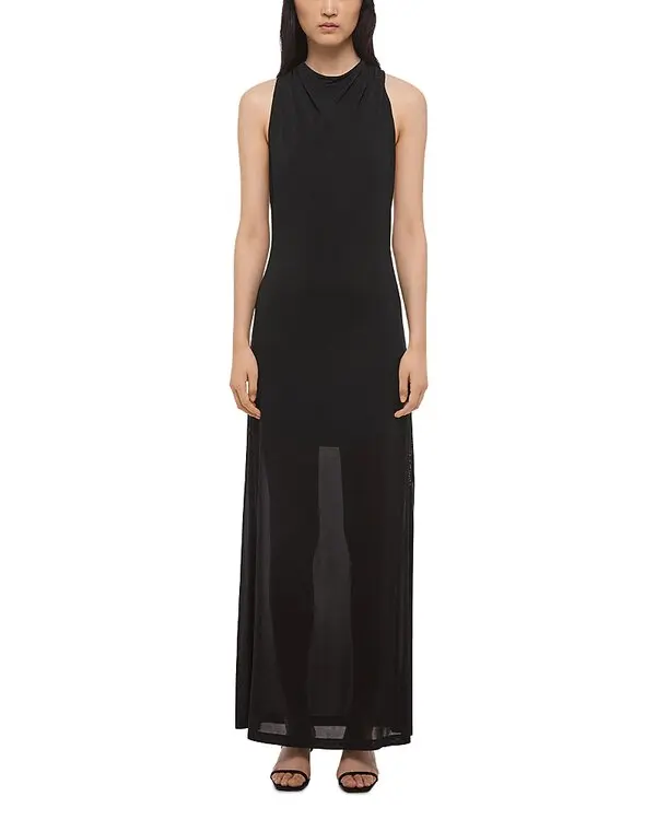 Helmut Lang Low Back Cowl Neck Dress - Black