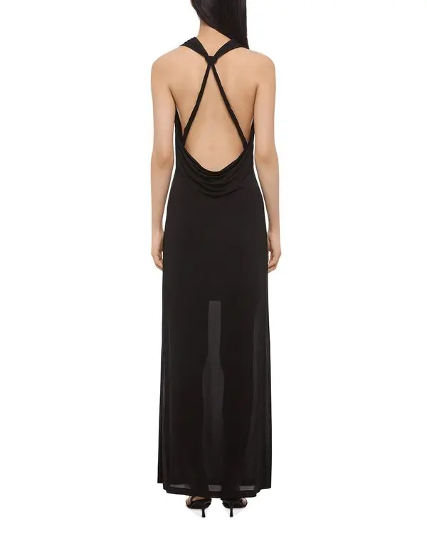 Helmut Lang Low Back Cowl Neck Dress - Black