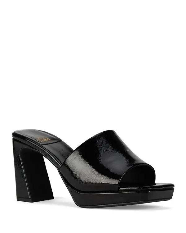 Jeffrey Campbell Platform Sandals - Black Crinkle Patent