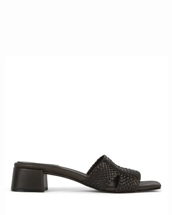Jeffrey Campbell Woven Leather Slides - Brown