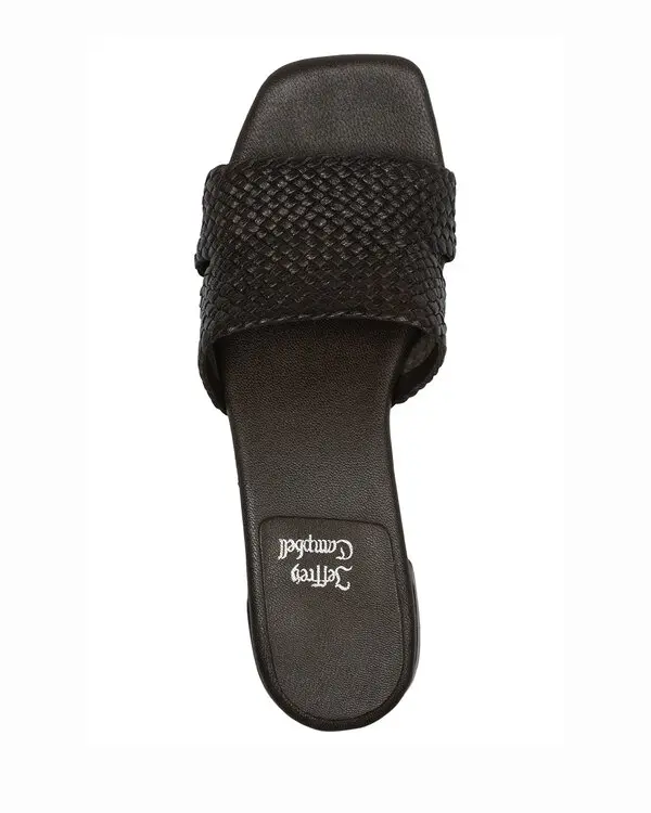 Jeffrey Campbell Woven Leather Slides - Brown