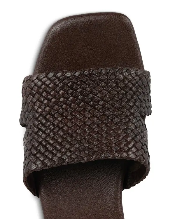 Jeffrey Campbell Woven Leather Slides - Brown