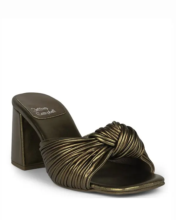 Jeffrey Campbell Knotted Slides - Bronze Combo