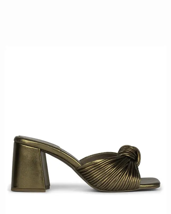 Jeffrey Campbell Knotted Slides - Bronze Combo