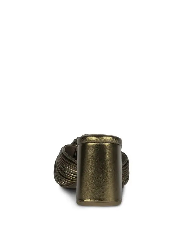 Jeffrey Campbell Knotted Slides - Bronze Combo