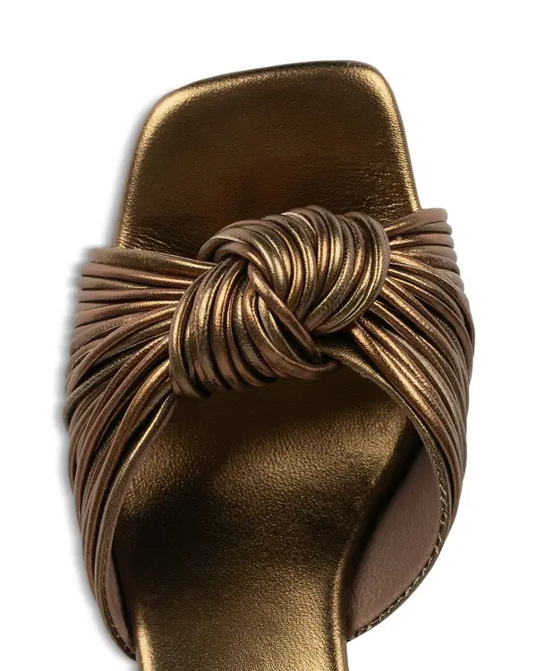 Jeffrey Campbell Knotted Slides - Bronze Combo