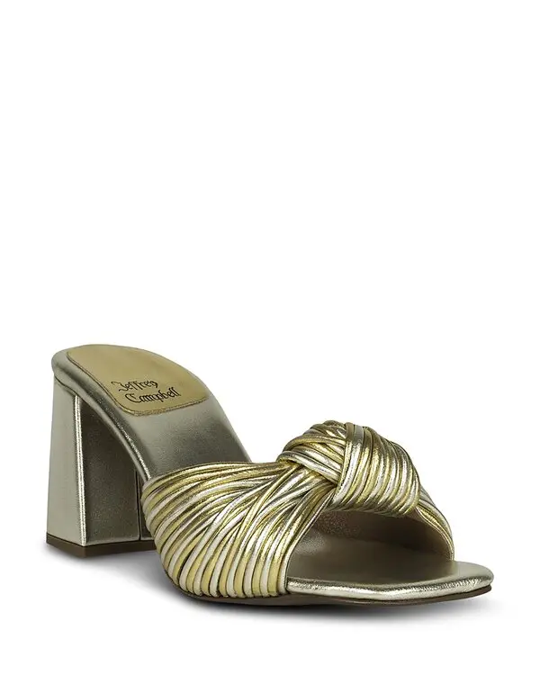 Jeffrey Campbell Knotted Slides - Gold Combo