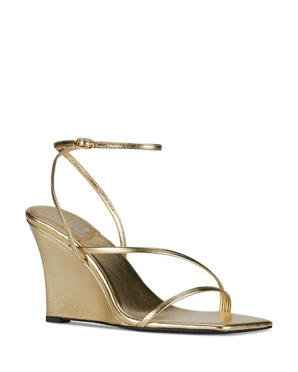 Jeffrey Campbell Strappy Wedge Sandals - Light Gold