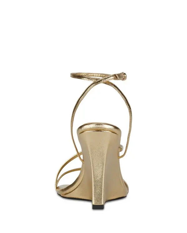 Jeffrey Campbell Strappy Wedge Sandals - Light Gold