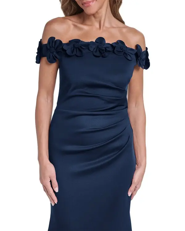 Eliza J Off The Shoulder 3d Floral Gown