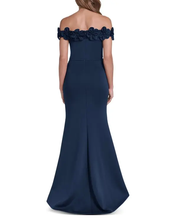 Eliza J Off The Shoulder 3d Floral Gown