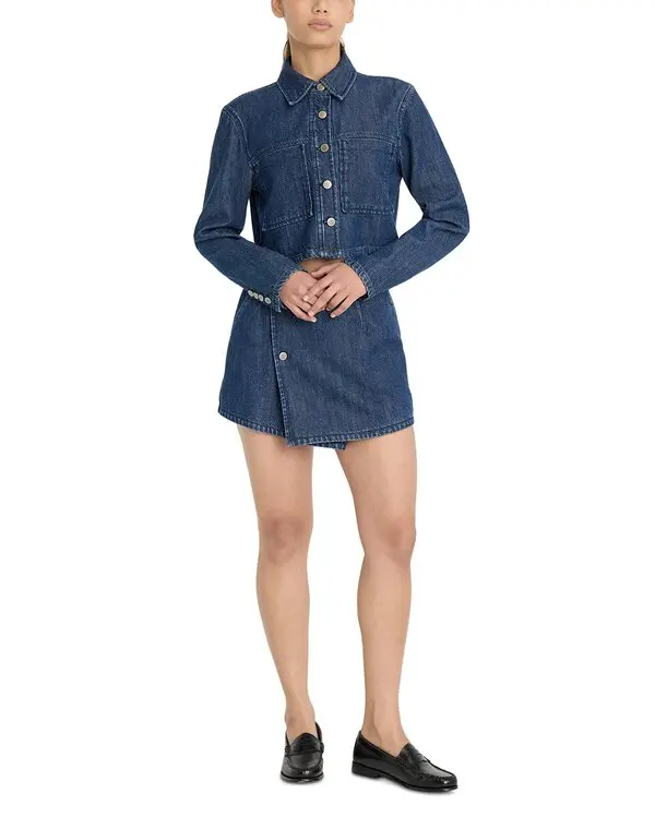 Good American Denim Cropped Jacket - Indigo