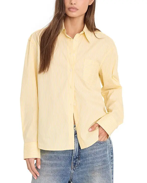 Good American Poplin Classic Boxy Shirt - Butterbeam Stripe