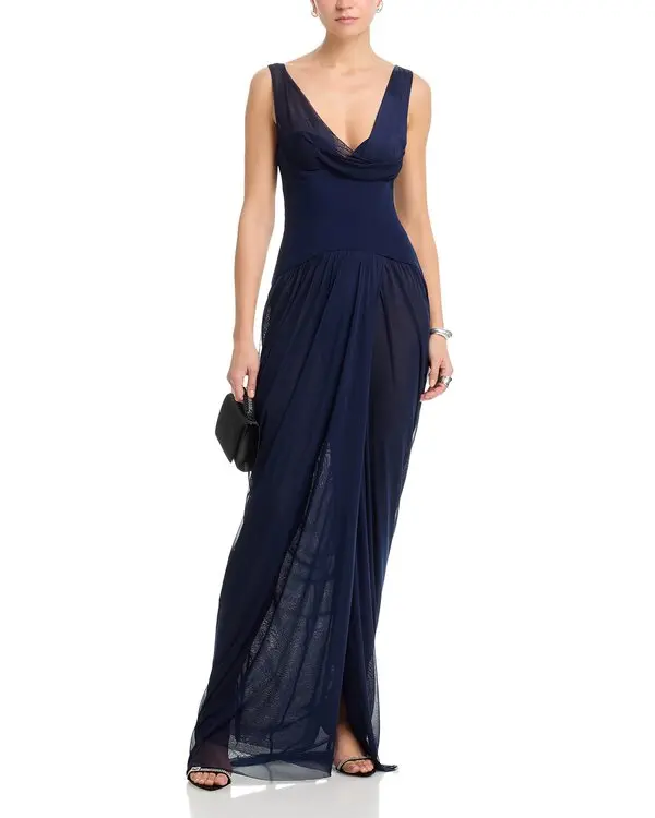 Black Halo Sylara Gown - Navy