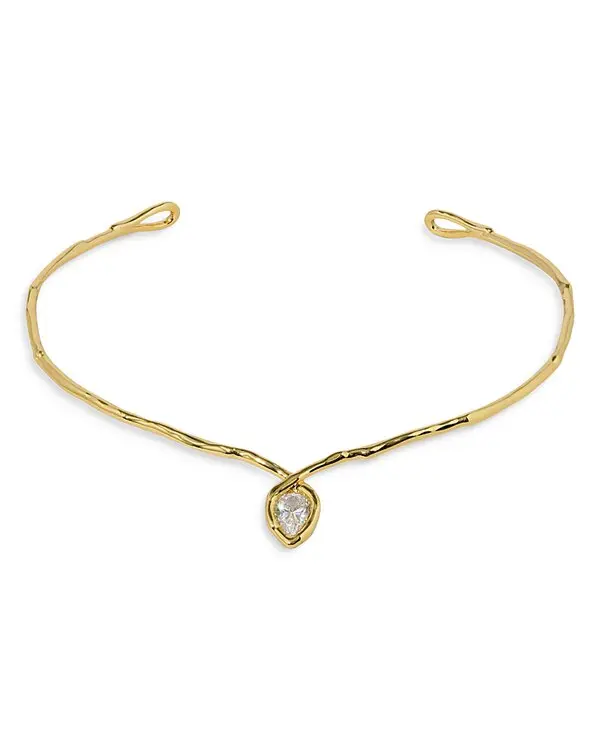 Alexis Bittar Astrales Floating Cubic Zirconia Collar Necklace - Gold