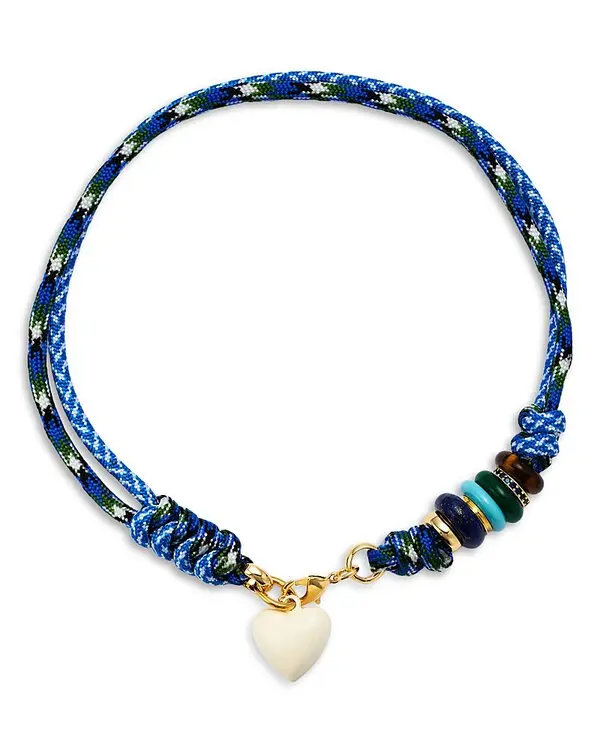 ROXANNE ASSOULIN Supersize Happy Cord Necklace - Denim/cream