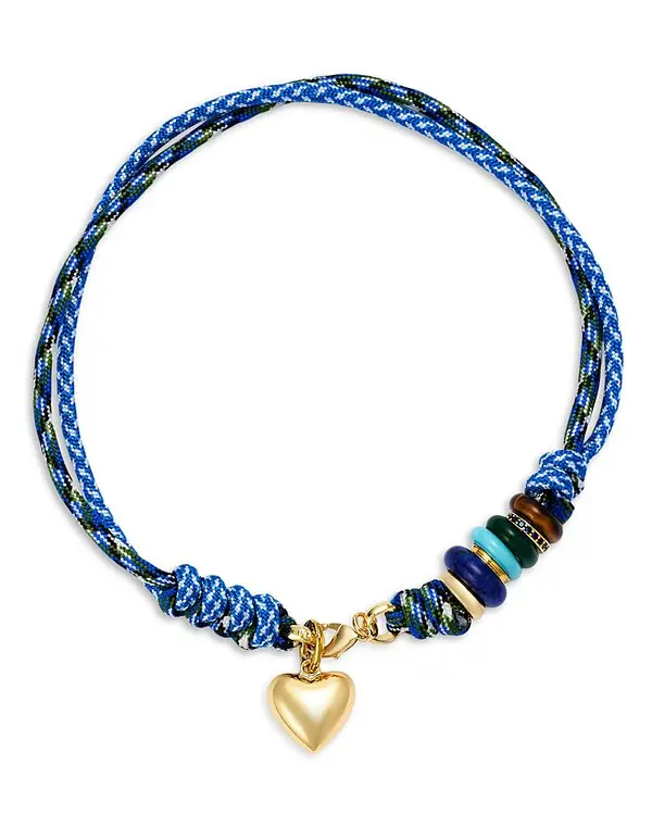 ROXANNE ASSOULIN Supersize Happy Cord Necklace - Gold/denim