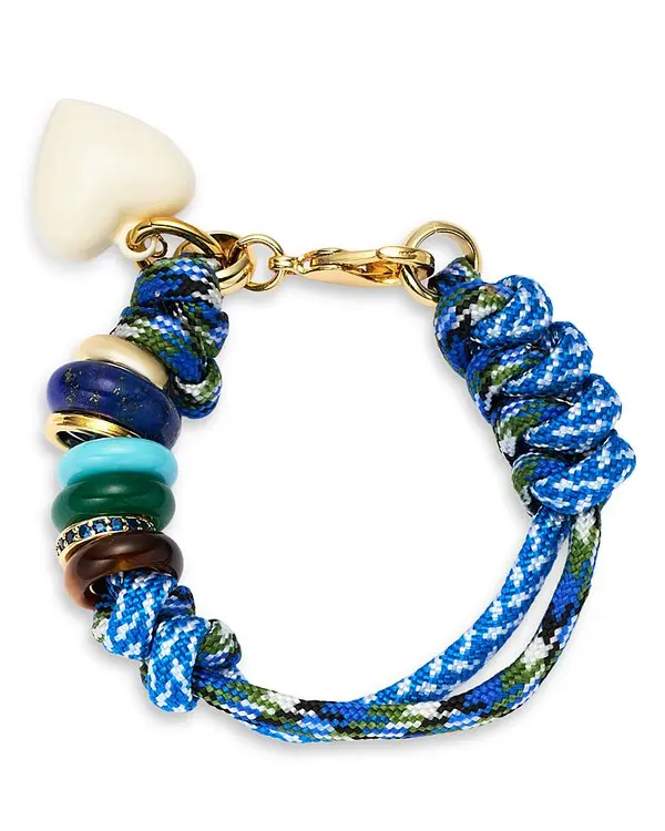 ROXANNE ASSOULIN Supersize Happy Cord Bracelet - Denim/cream