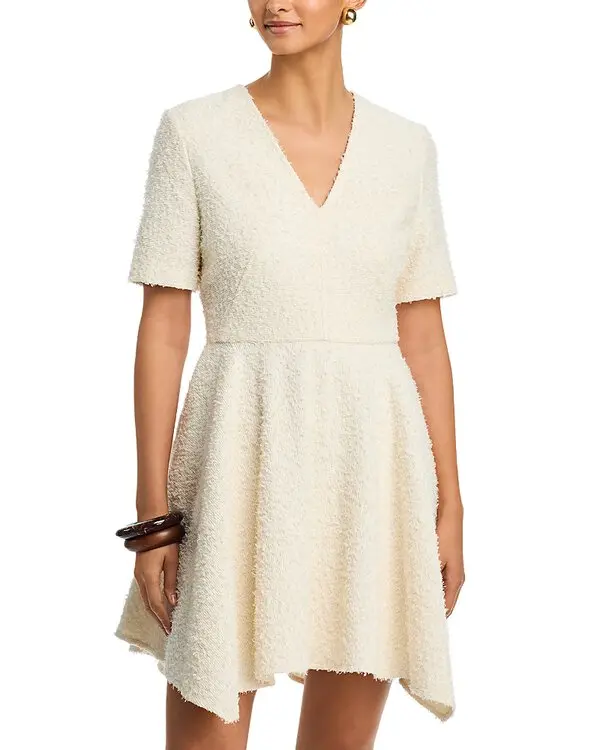 BOSS Daletar1 Tweed Skater Dress - Soft Cream