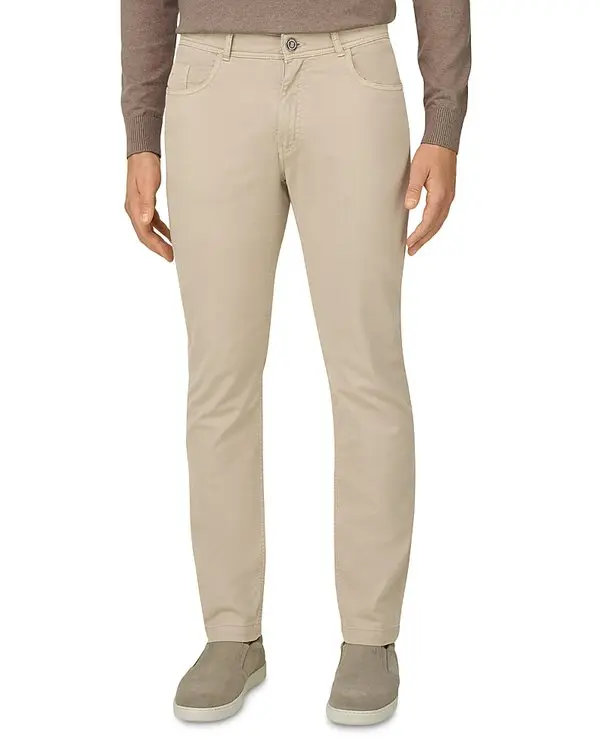 Boggi Milano Regular Fit Stretch Cotton Jeans - Beige