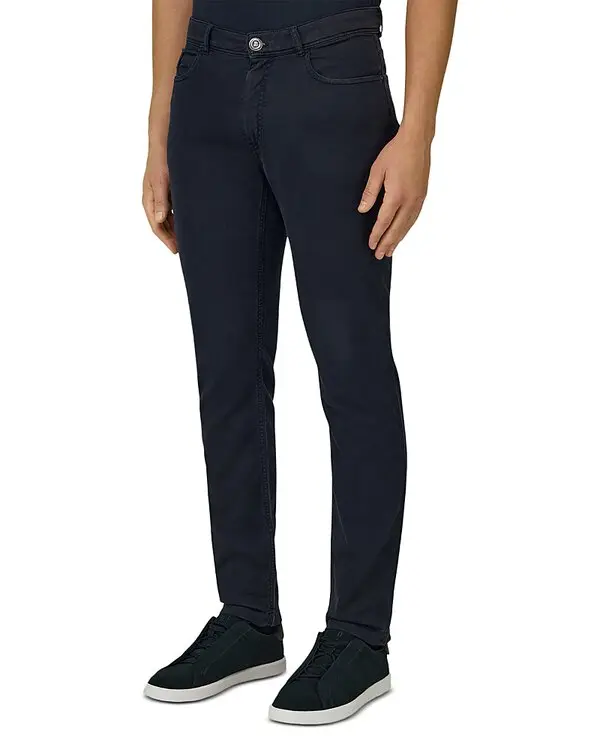 Boggi Milano Regular Fit Stretch Cotton Jeans - Navy Blue