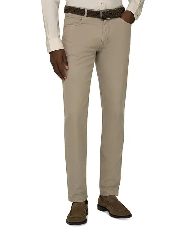 Boggi Milano Regular Fit Stretch Cotton Jeans - Taupe