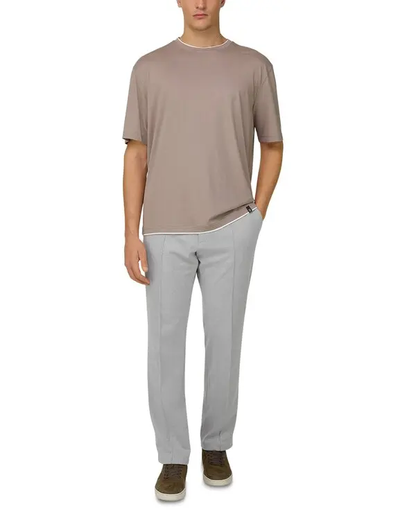 Boggi Milano Regular Fit Cotton Blend Jersey Trousers - Grey