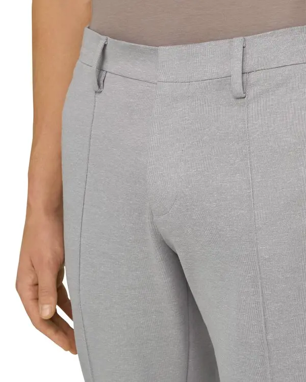 Boggi Milano Regular Fit Cotton Blend Jersey Trousers - Grey