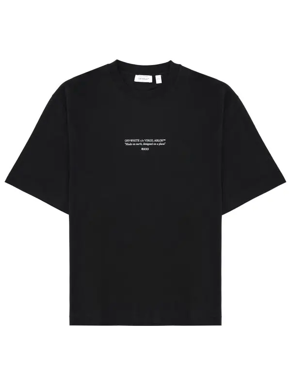 Off-White T-shirt Con Logo - Black