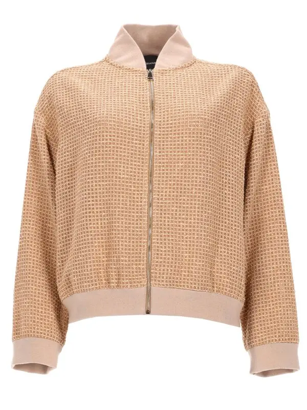 Fabiana Filippi Sequined Bomber Jacket - Beige