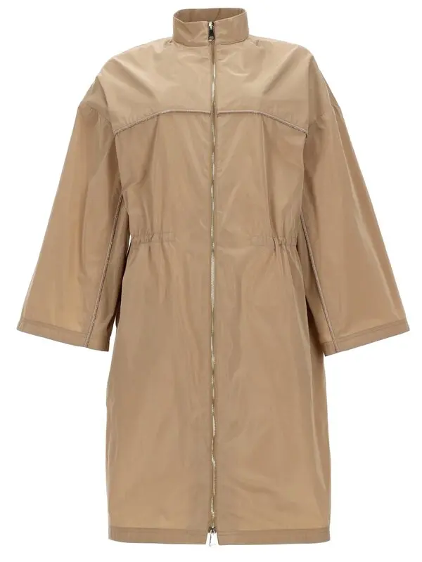 Fabiana Filippi Zip-up Trench Coat - Beige