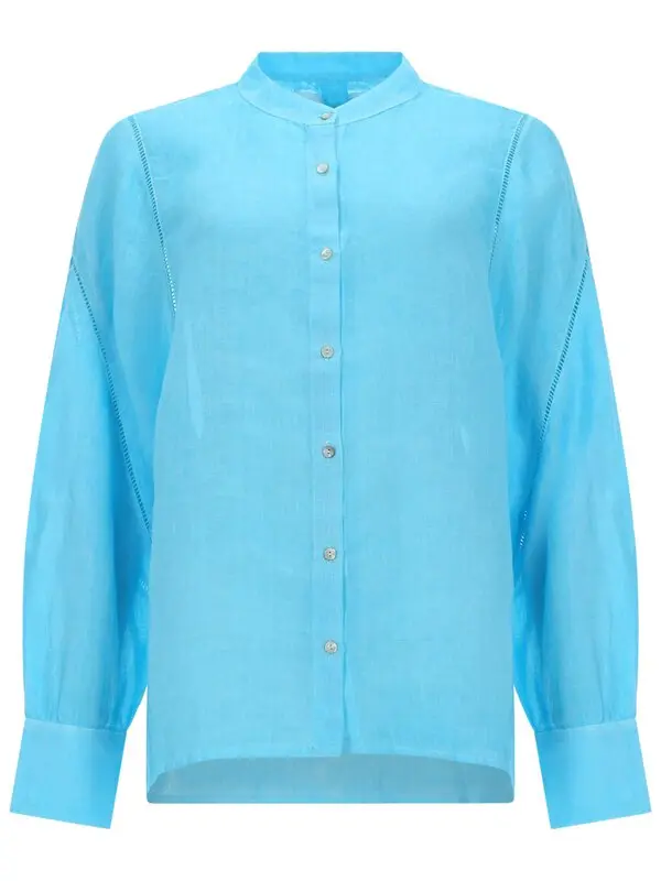 120% Lino Linen Shirt - Azure