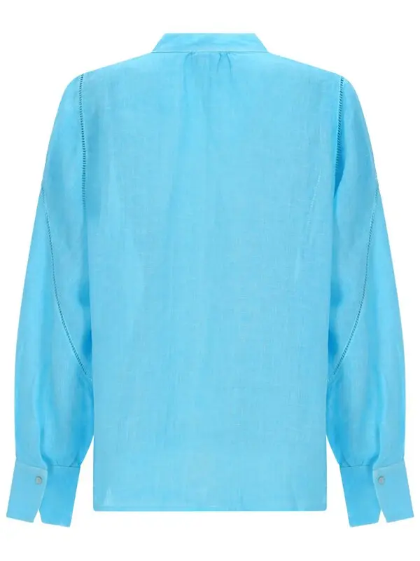 120% Lino Linen Shirt - Azure