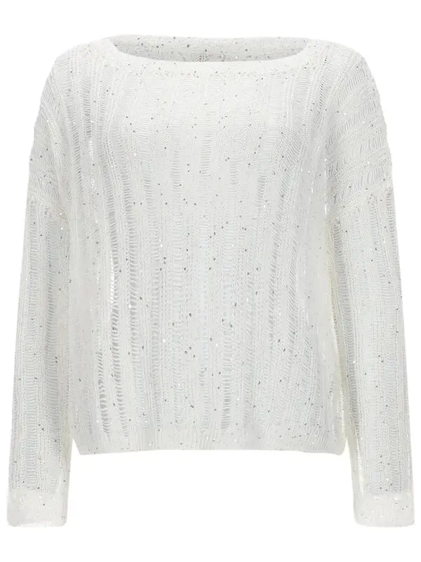120% Lino Linen Knit Top - White