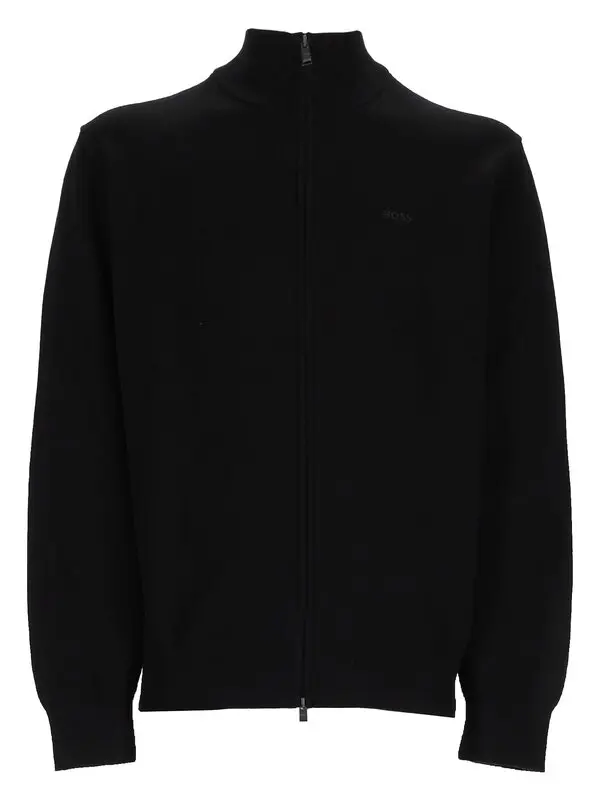 BOSS Logo Cardigan - Black