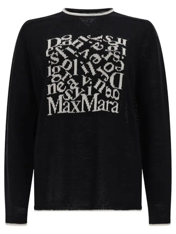 Max Mara Maglia "attore" In Lino - Black