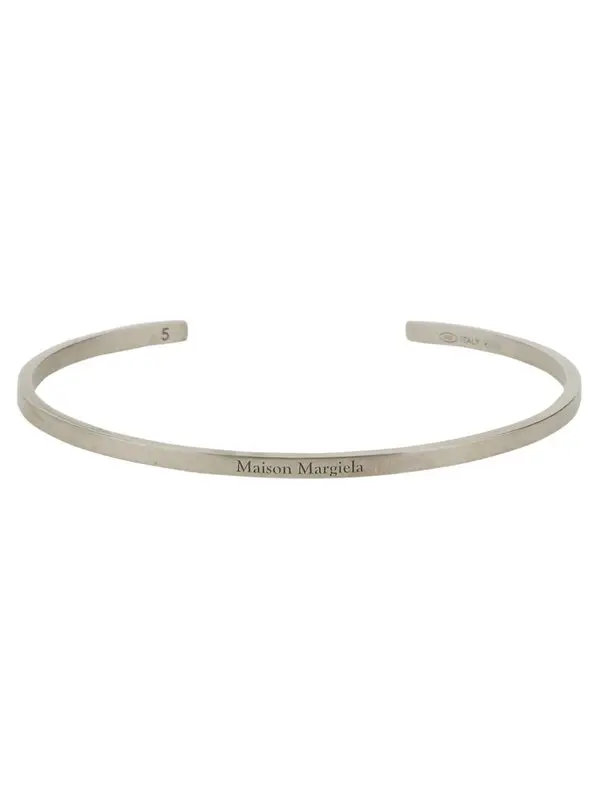 MAISON MARGIELA Open Bracelet With Logo - Silver