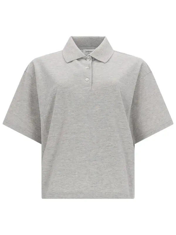 Saint Laurent Polo With Logo - Grey