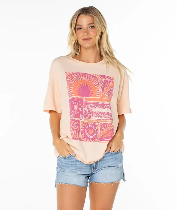 Roxy Beach Things Graphic Tee - Tropical Peach Beach Things