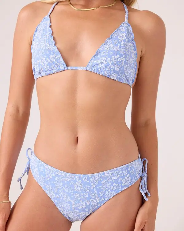 Roxy Margarita Mini Tiki Triangle Bikini Top - Blue/wht