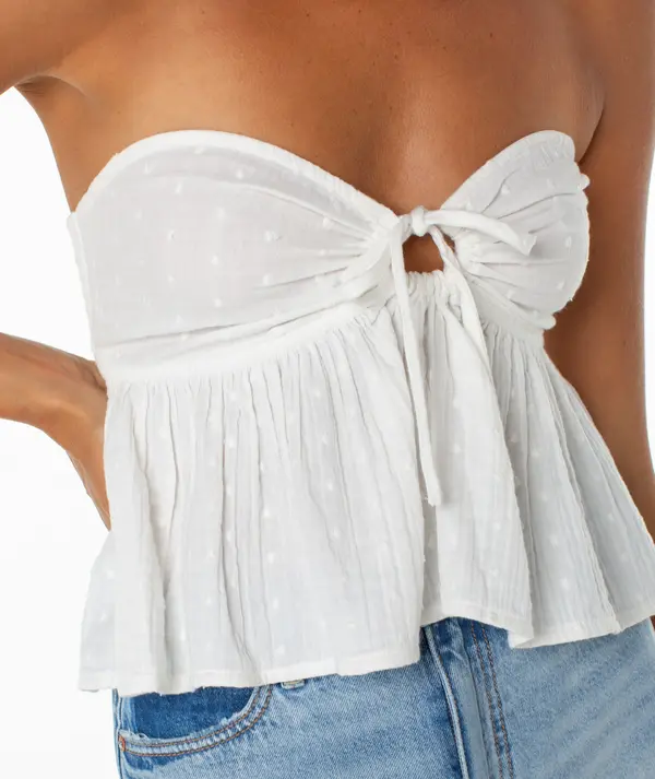Roxy Ventura Tube Top - Cloud Dancer Solid