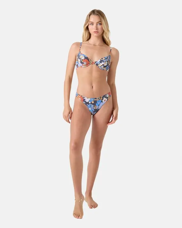 Roxy Soul Flower Smocked Demi Underwire Bikini Top