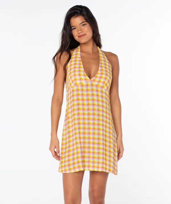 Roxy Beach Day Mini Dress - Bodacious Sweet Gingham