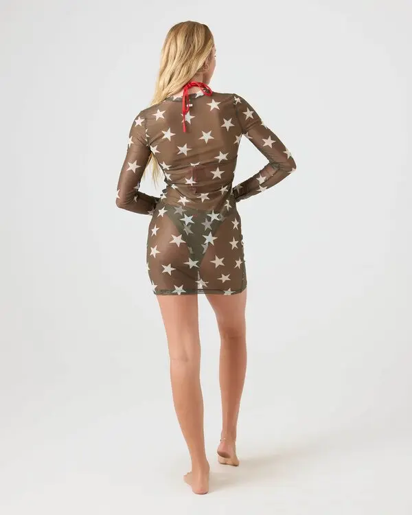 Roxy Star Daze Long Sleeve Mesh Dress