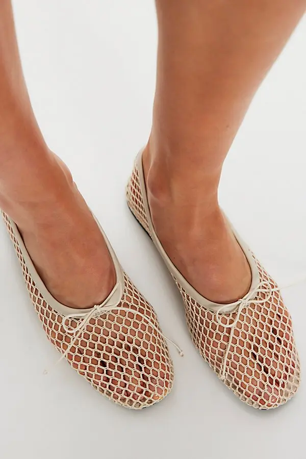 Rebecca Minkoff Maybe Mesh Flats - Off White
